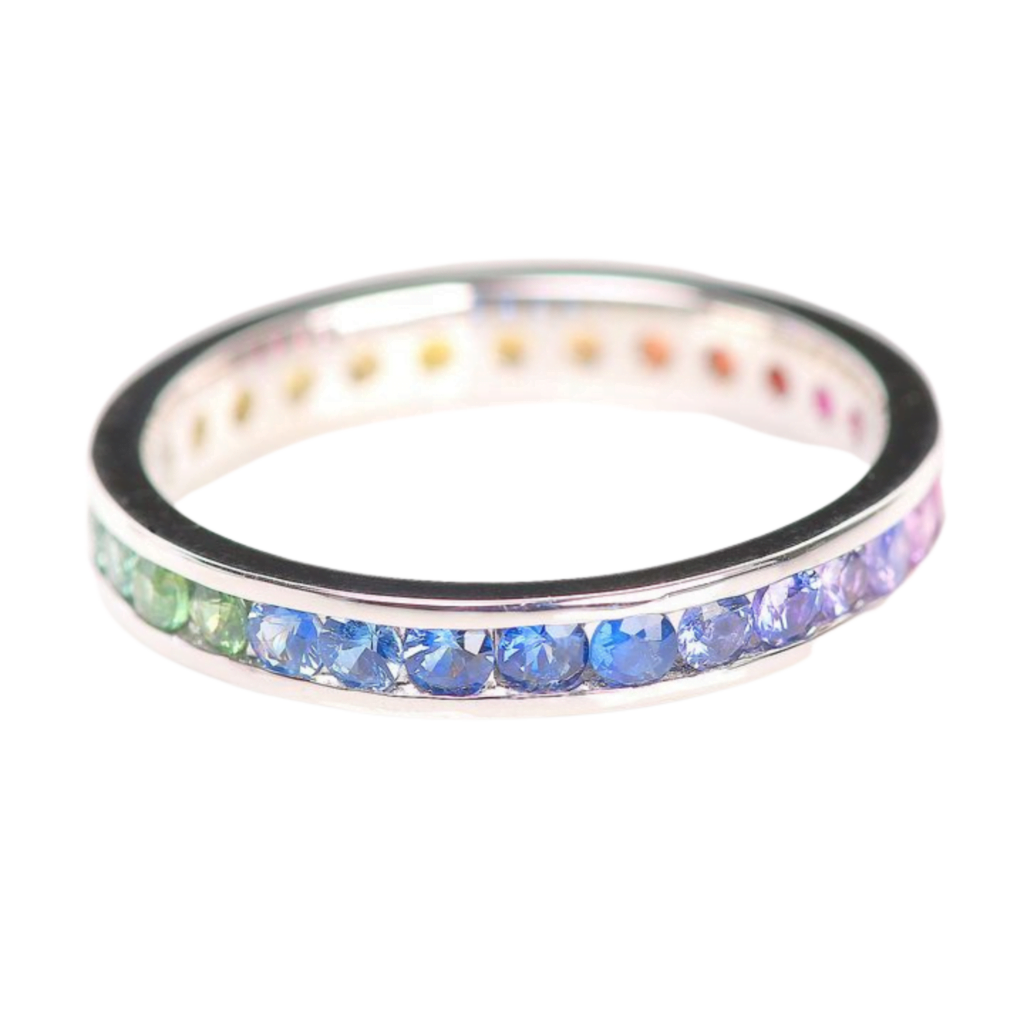 Sapphire Eternity Ring- 'The Rainbow Collection' - Sterling Silver ...